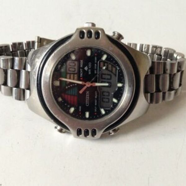CITIZEN Promaster YACHT MODE C210-001539 WR100 digital Watch 1990s ...