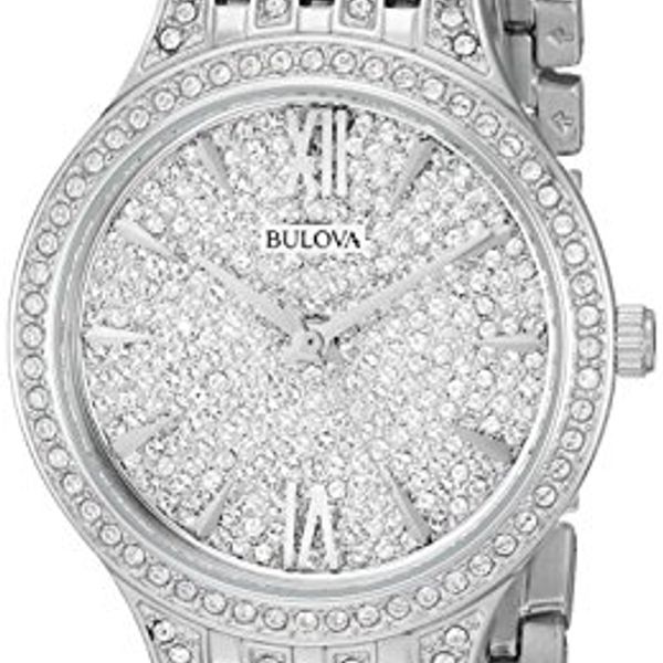 Bulova Bulova Ladies Quartz Stainless Steel Casual Watch, Color: Silver-Tone Down (Model: 96L243 ...