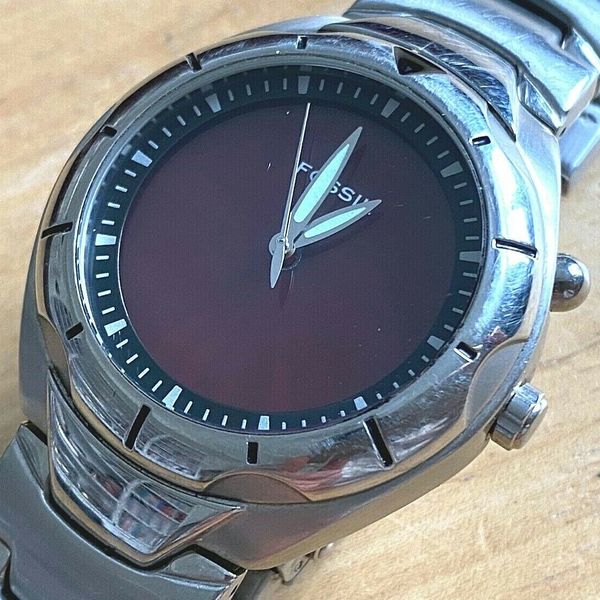 Fossil Kaleido AM-3535 Men 100m Changing Color Dial Analog Quartz Watch ...