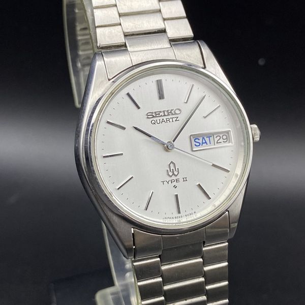 ALL ORIGINAL VINTAGE 1980s SEIKO TYPE II 8223-6030 QUARTZ JAPAN MEN WATCH | WatchCharts Marketplace