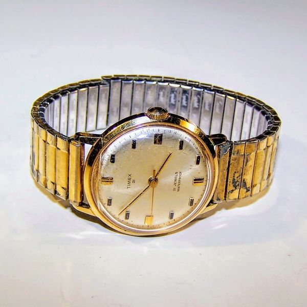 Vintage Timex Men' Gold tone 21 Jewels Waterproof Watch - for Parts ...