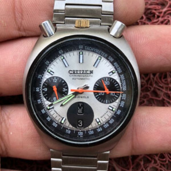 Citizen Bullhead Panda Chronograph Automatic Wrist Watch . 4-901177 K ...