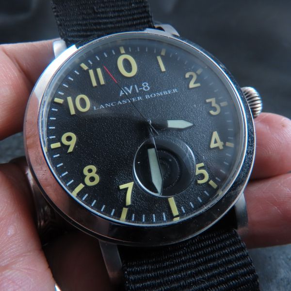 New All Steel AVI-8 Lancaster Bomber Army Military Quartz Men Watch ...