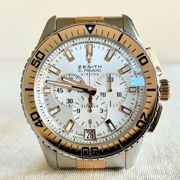 ~Rare~ Zenith El Primero Stratos 18K Rose Gold & SS Flyback Chrono ...
