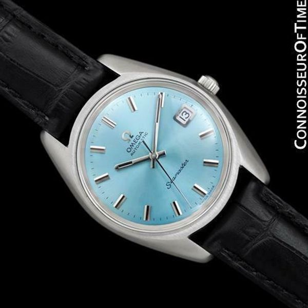 1970 OMEGA SEAMASTER Mens Vintage Cal. 565 Tiffany Blue SS Steel Watch ...