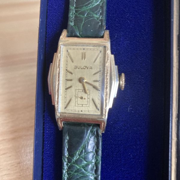 Bulova Men's Watch Stepped Case / Art Deco / 1940s with Box Excellent ...