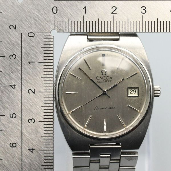 *NEAR MINT* Vintage OMEGA Seamaster Cal.1342 Quartz Silver Dial Round ...