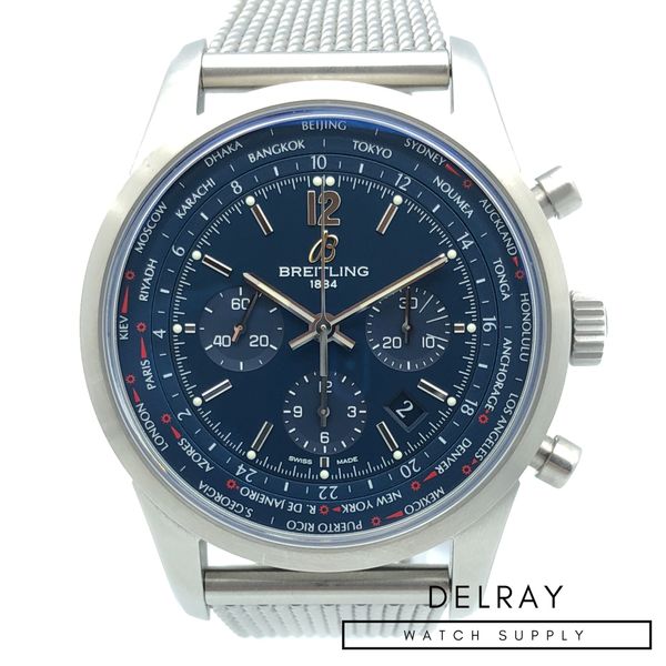 FS: Breitling Transocean Chronograph Unitime Blue Dial with Box and ...