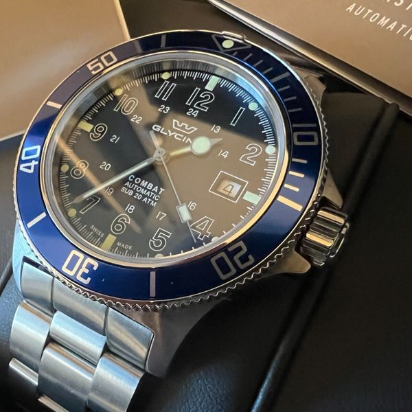 GLYCINE COMBAT SUB 42MM - SWISS MADE PRECISION AUTOMATIC DIVE WATCH ...