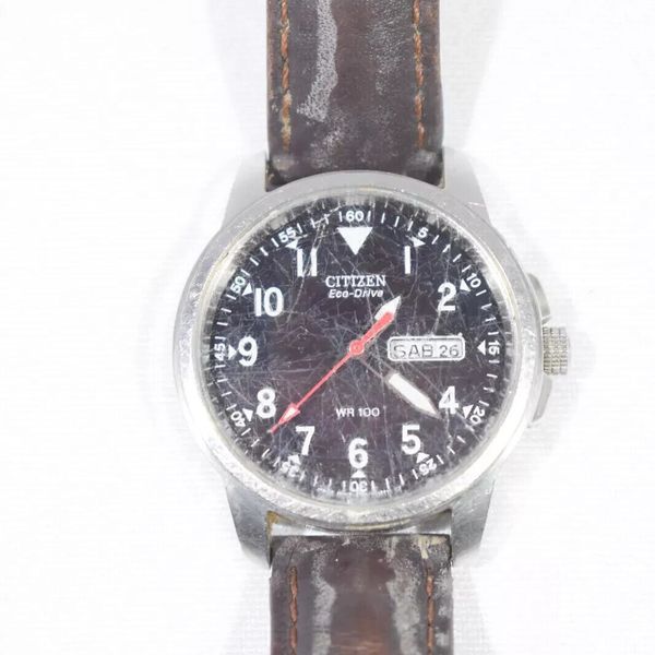 CITIZEN Eco-Drive WR 100 E101 Stainless steel leather strap ...