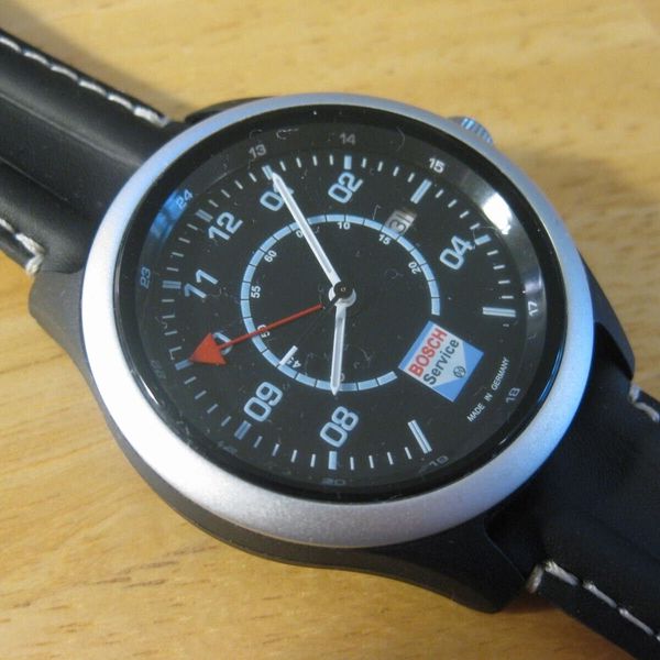 BOSCH IWC MILITARY STYLE GMT QUARTZ MENS WATCH BOXED 40MM CARBON CASE ...