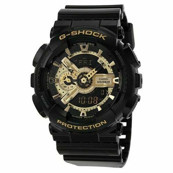 Casio G-Shock Analog-Digital Anti-Magnetic Gold and Black Resin Watch ...