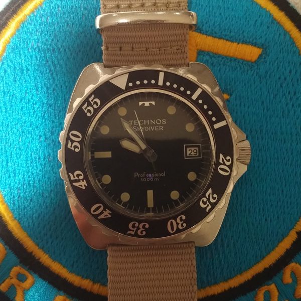 FS : TECHNOS SKYDIVER 1000M DIVER! EXTREMELY RARE! ALL ORIGINAL ...