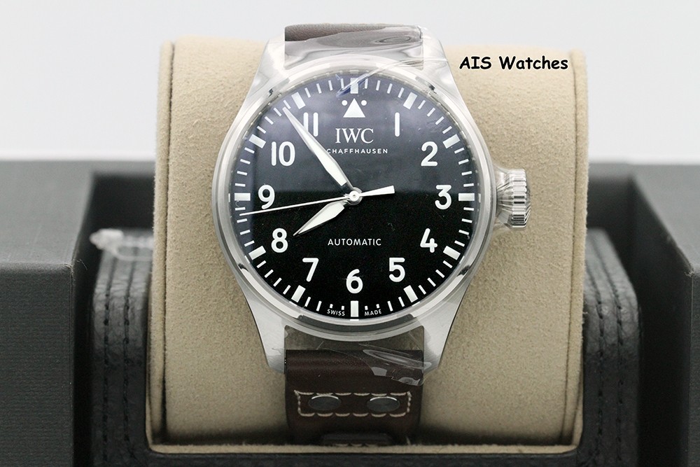 FSOT: BNIB IWC Schaffhausen IW329301 Big Pilot 43MM Black Dial Leather ...