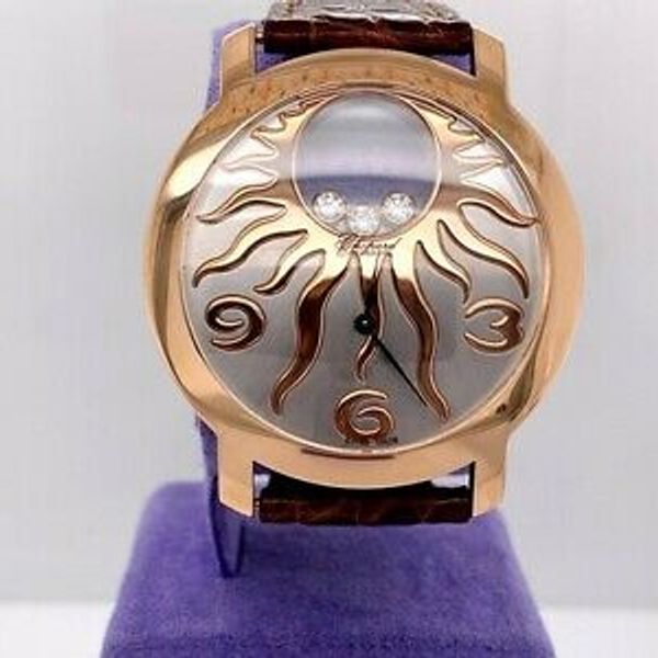 Chopard 18K Rose Gold Happy Sun Diamond Watch 207469-4176 | WatchCharts