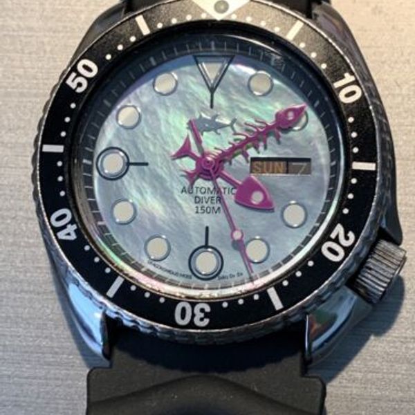 Men’s Seiko TUNA” DIVER FISH BONE hands Manual Automatic Mod w/Genuine ...