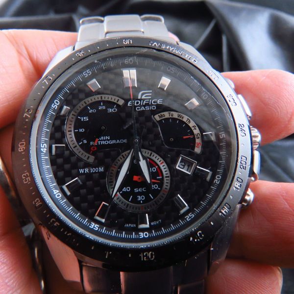 EF-521 All Steel Casio Edifice Chronograph Daydate Quartz Men Watch ...