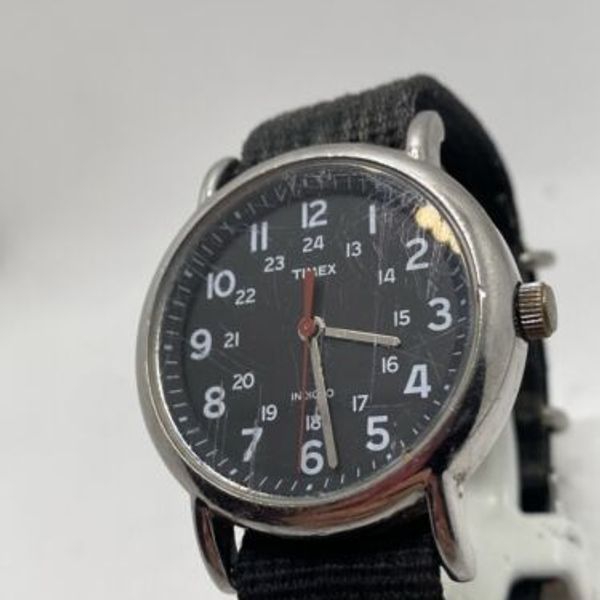 TimexÂ® Weekender Black Fabric Strap Watch New Battery! | WatchCharts ...