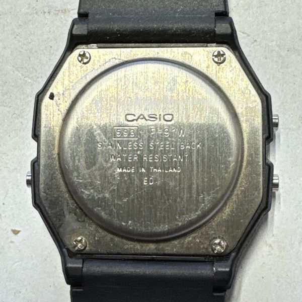 Casio Men's Classic Digital Watch with Black Strap - F-91W-1 ...