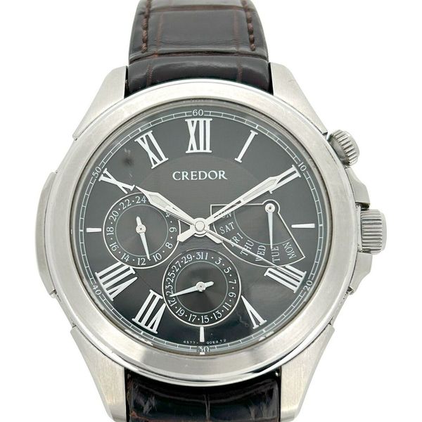 Seiko Credor Pacifique Retrograde Automatic Black Steel Box & Paper ...
