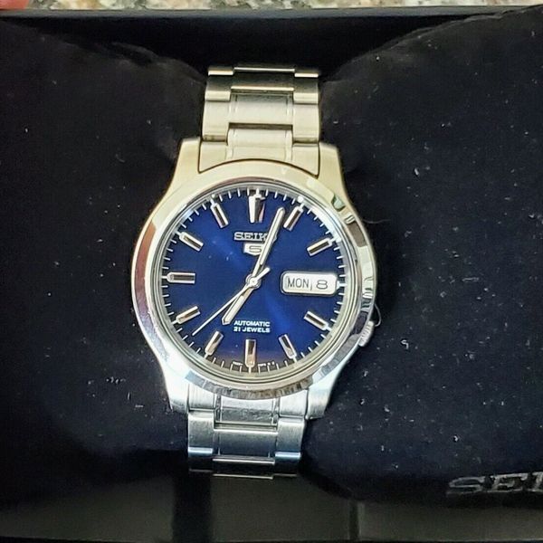 Seiko 5 Men's SNK793 Automatic Stainless Steel Watch with Blue Dial ...
