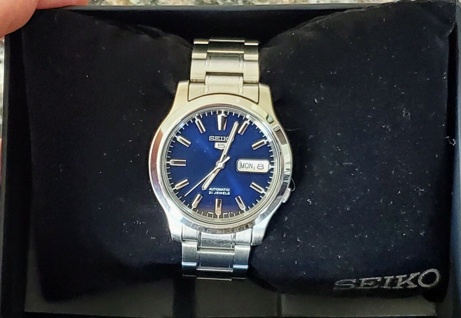 Seiko 5 Men's SNK793 Automatic Stainless Steel Watch with Blue Dial ...