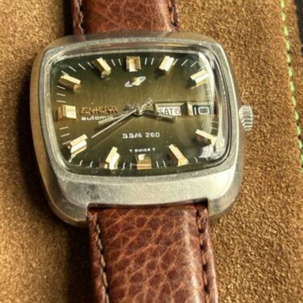 Enicar Vintage DDM 260 Auto/day/date Green Sunburst Dial Applied ...