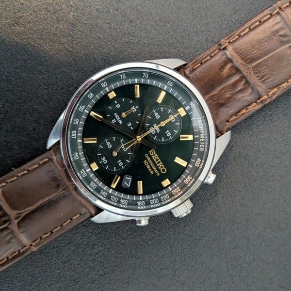 Seiko Green Men's Chronograph Watch - SSB385 with original box ...