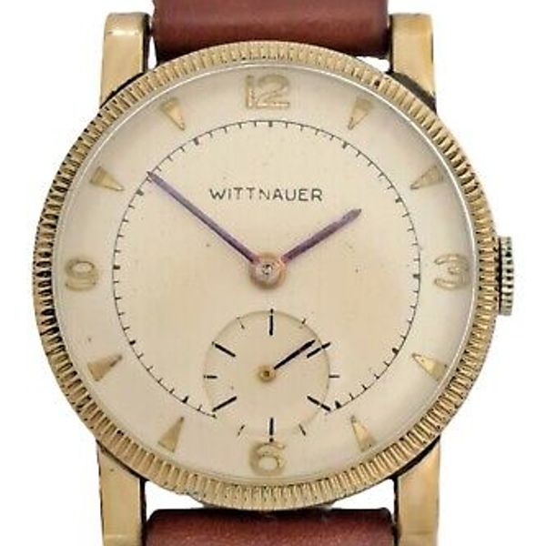 Vintage Wittnauer Mens Steel Back Gold Plated Top Mechanical Running ...