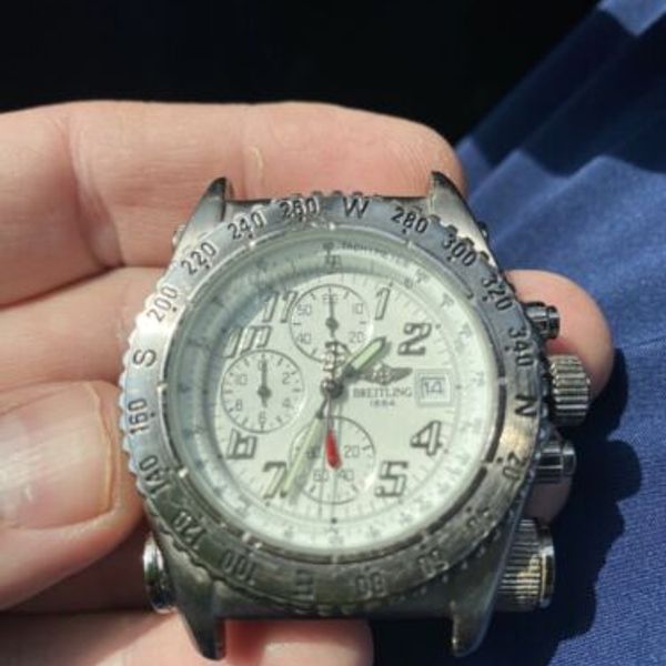 Breitling Emergency E66128 Transmitter Made 121.5 MHZ Chronograph White ...