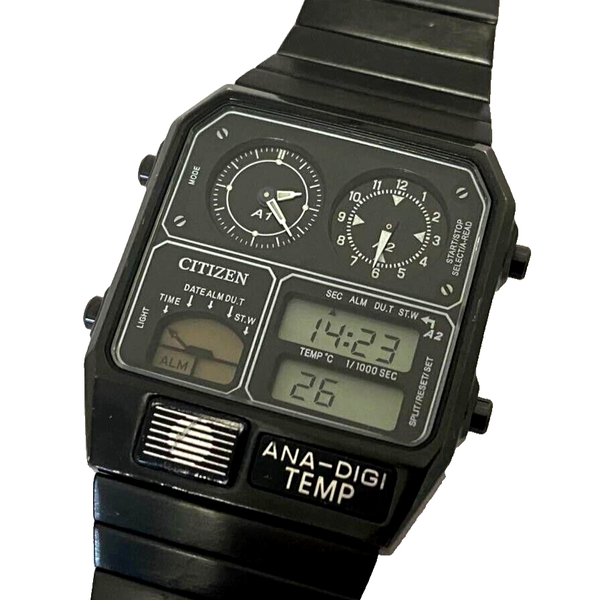 AUTH CITIZEN ANA-DIGI TEMP 8989-S116881 Black Men's Watch Good ...