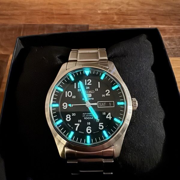 Seiko 5 Sports SNZG15 - Black Automatic Watch | WatchCharts Marketplace