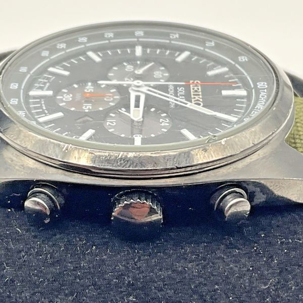 Menâ s Seiko Solar Chronograph V175-0EN0 47mm Black Watch | WatchCharts ...