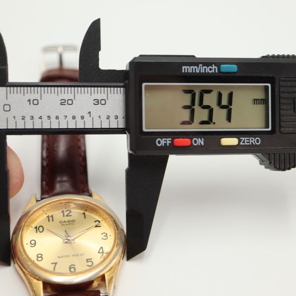 Casio Gold Tone Classic 36mm Dress Watch Brown Leather MTP-1093 w New ...