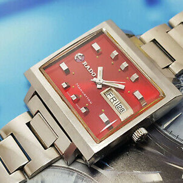RADO MANHATTAN AUTOMATIC DAY/DATE SWISS MADE STAINLESS STEEL VINTAGE ...