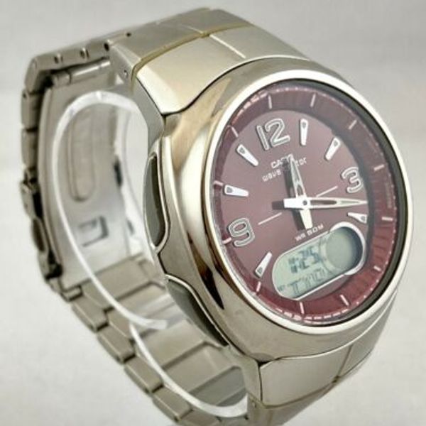 Casio Wave Ceptor WVA-105HA 40mm Men's Red Dial Illuminator Watch New ...