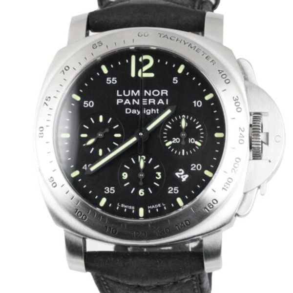 MINT Panerai Luminor Daylight Chronograph Black PAM 250 Stainless ...