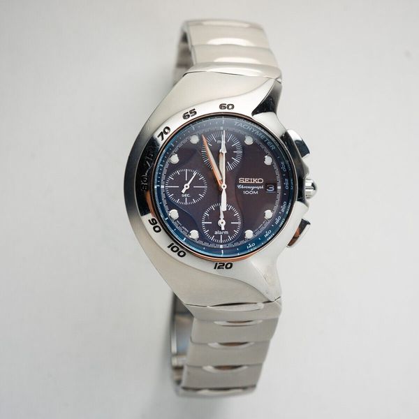 SEIKO 7T62-0AM0 Asymmetrical Alarm Chronograph Men's Quartz Watch ...