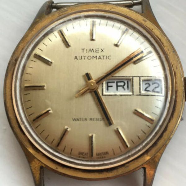 Vintage 1980s Timex Automatic Day Date Wrist Watch - British Made ...