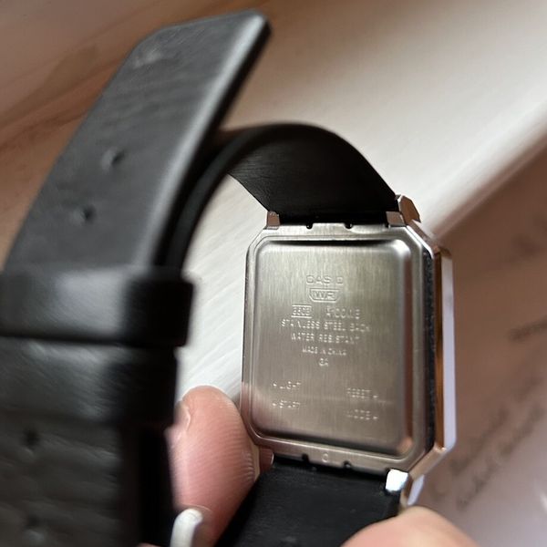 Casio Retro Watch Ripley Alien Silver Black Faux Leather Strap A100WEL ...