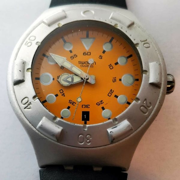 VINTAGE SWATCH ALUMINUM IRONY scuba 200m AG 1997 Men's Swiss Watch | WatchCharts Marketplace