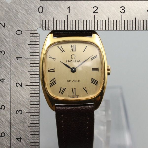 *NEAR MINT* Vintage OMEGA De Ville Cal.625 Hand Winding Gold Dial Mens ...