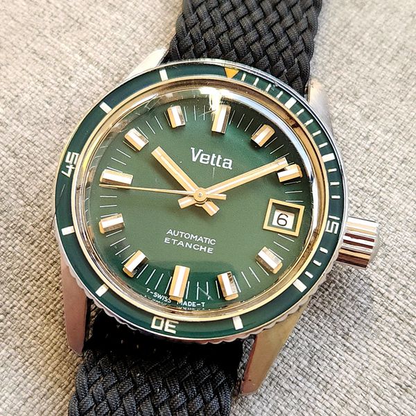 FS: Vintage 1960s Vetta Swiss Dive Watch - Rare Green Dial/Bezel Combo ...