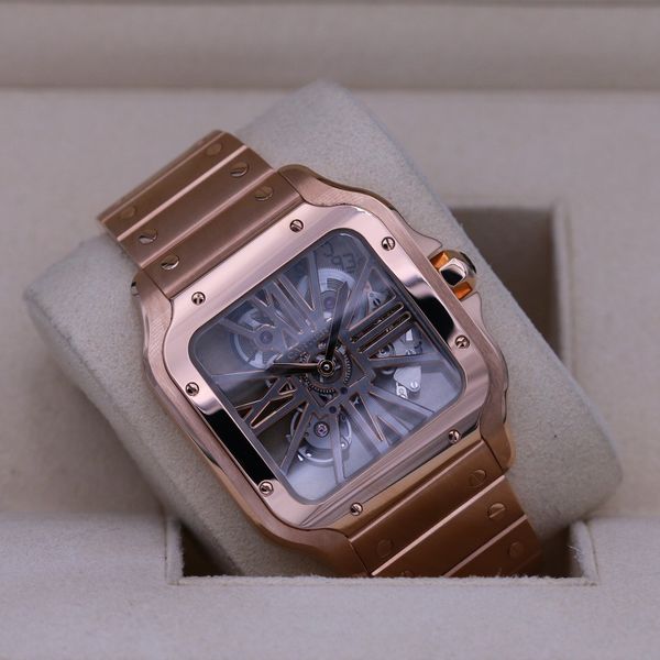 FSOT: Cartier Santos de Cartier Rose Gold Skeleton WHSA0016 - 2021 Box ...