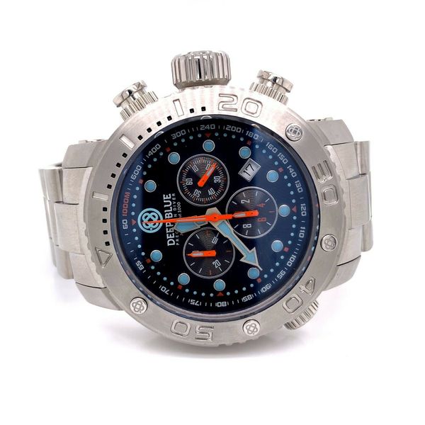 Deep Blue Juggernaut 1000 Diver Chronograph Stainless 45MM 1000M Watch ...