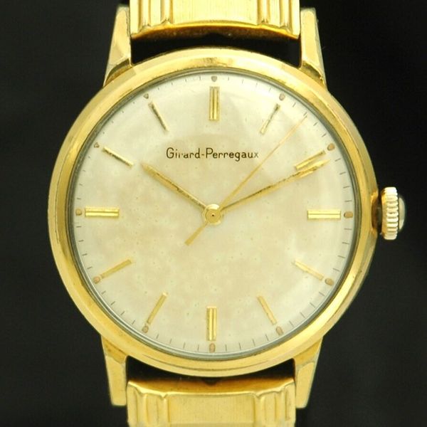 1960 GIRARD PERREGAUX Men's GOLD WATCH 34mm 17 Jewel SWISS Manual Wind ...