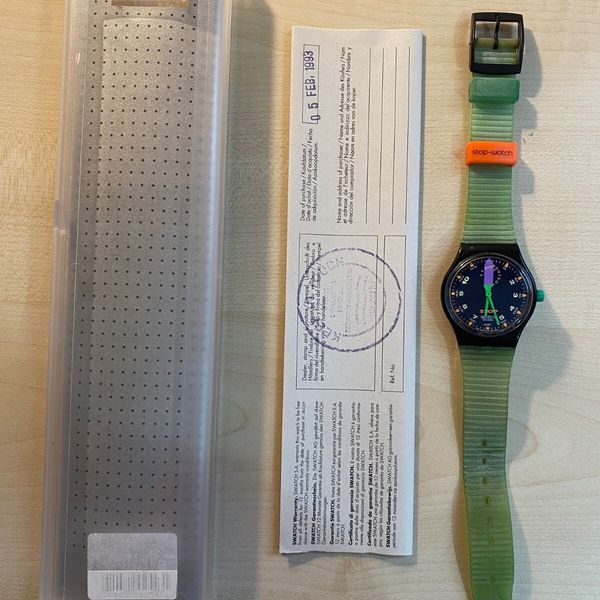 Swatch STOP Jess Rush SSB100 1992 Scatola originale e garanzia VINTAGE ...