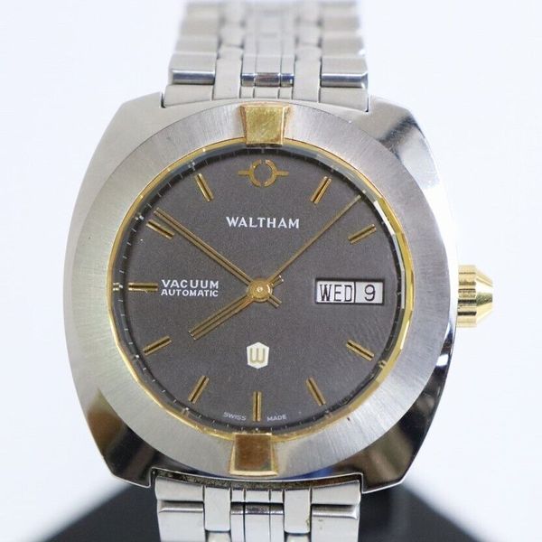 WALTHAM VACUUM 69060 Men's Watch Automatic Limited Edition Silver Gold ...