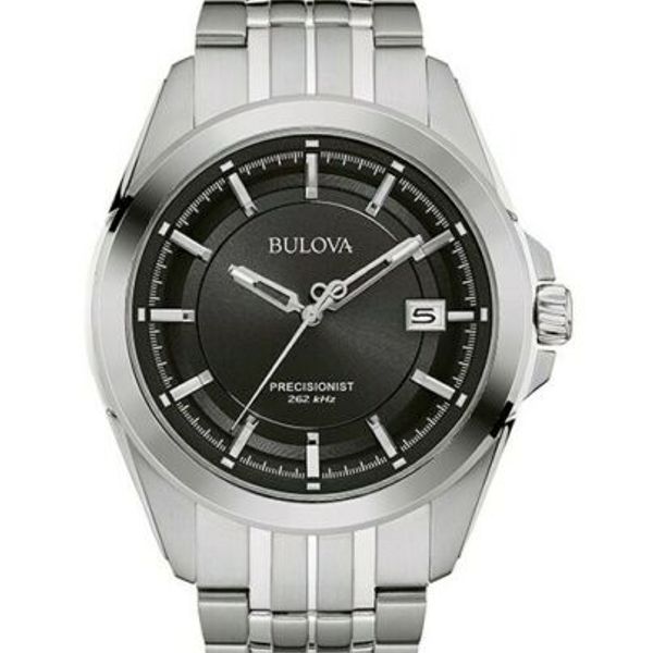 Bulova Precisionist Quartz Black Dial Stainless Steel Strap Men's Watch ...