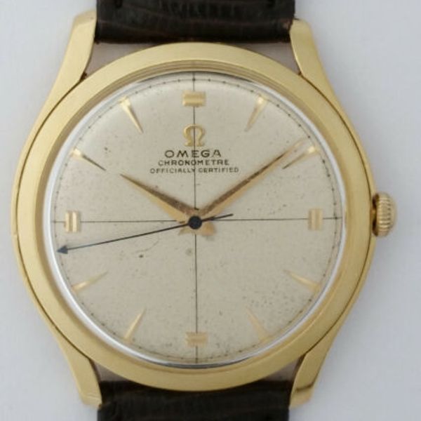 Extremely Rare Omega Dead Seconds Synchrobeat Cal 372 Chronometer 18k ...